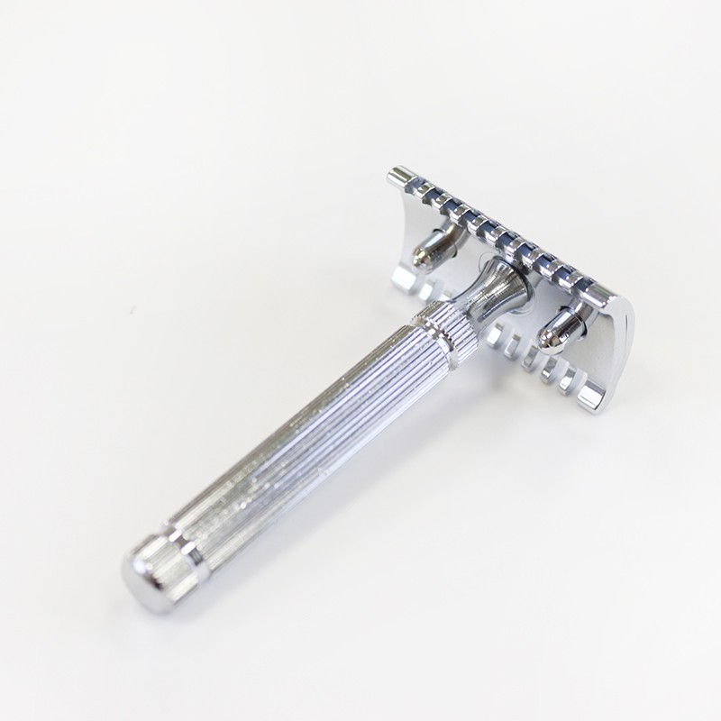 Rasoio di sicurezza in ottone cromato senza nickel con testina a ...