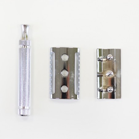 Rasoio di sicurezza in ottone cromato senza nickel con testina a ...