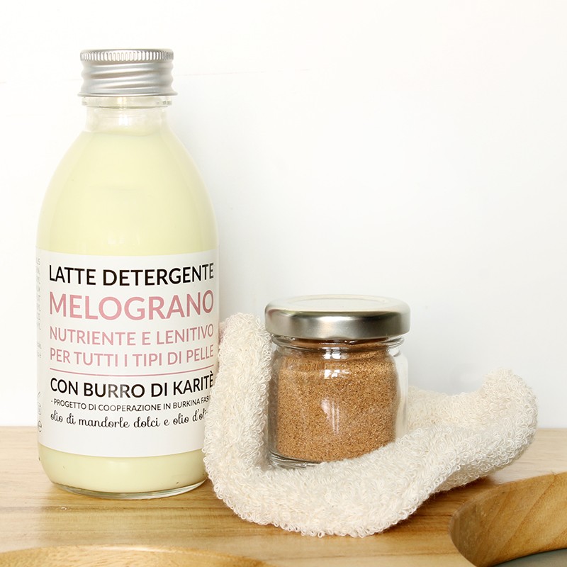 Kit per la preparazione di un esfoliante per il viso.