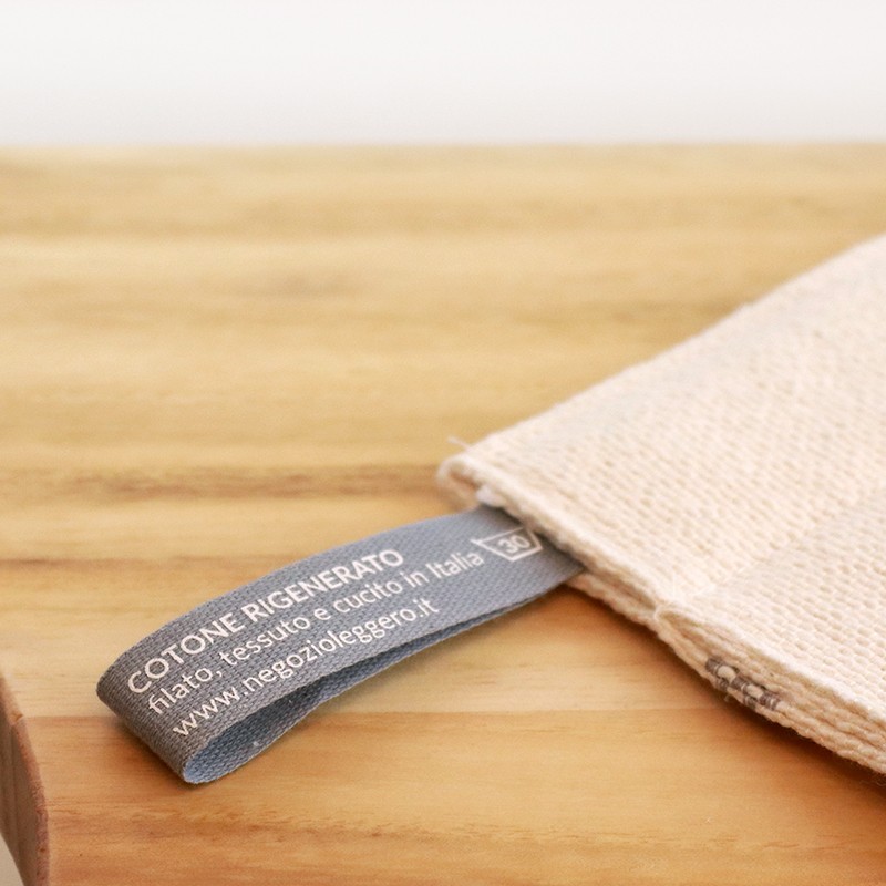 Spugna per piatti in cotone rigenerato. Made in Italy.