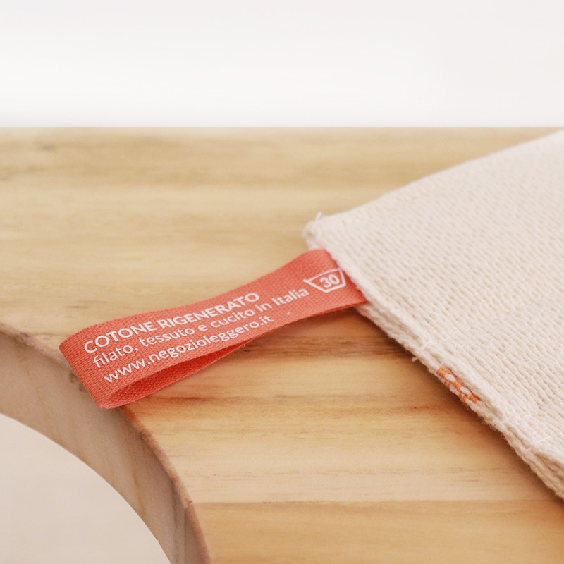 Spugna per piatti in cotone rigenerato. Made in Italy.