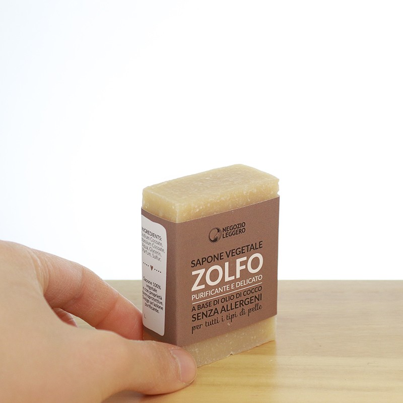 Saponetta vegetale allo zolfo. Dermopurificante.