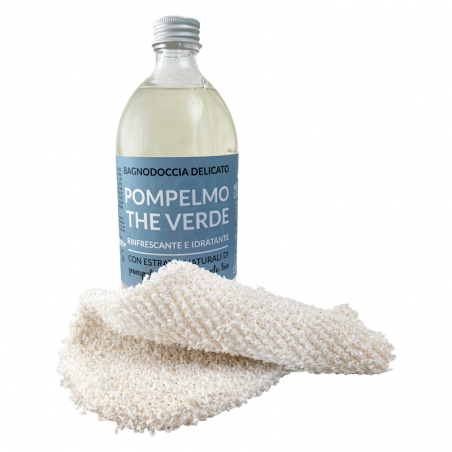 Kit Coccole per il Corpo Pompelmo e Tè Verde e Guanto Scrub|Negozio Leggero